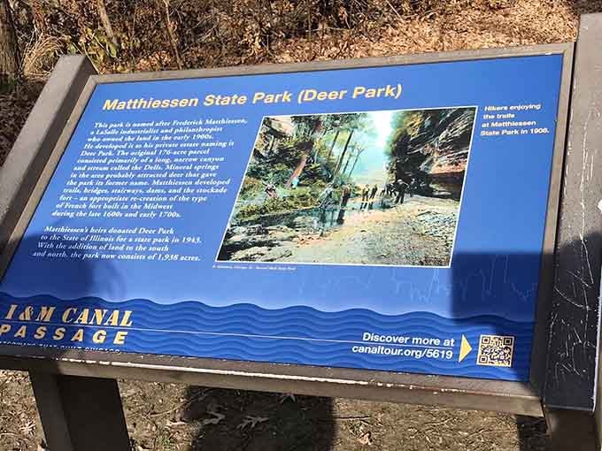 Historical markers throughout the park tell stories of its past, when it was known as Deer Park decades ago.