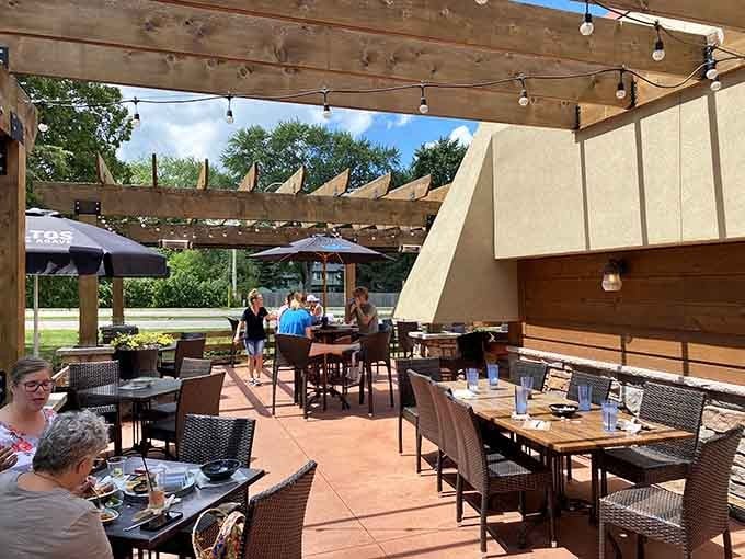 The patio lets you pretend you're dining in Santa Fe, minus the desert heat and plus Wisconsin hospitality.