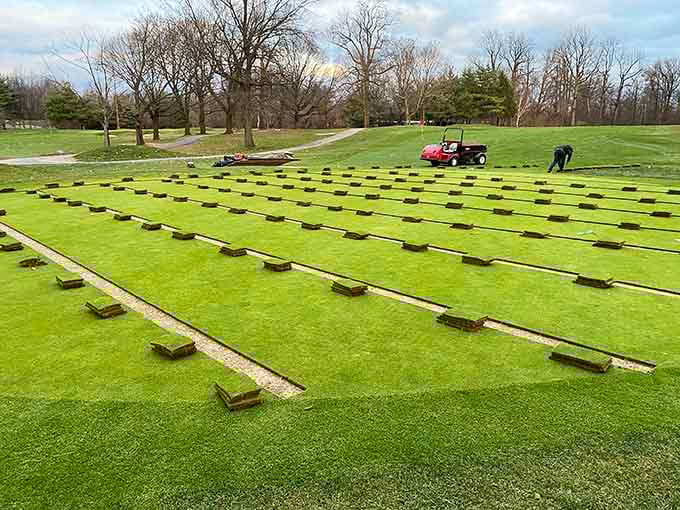 Even the golf course gets the crater treatment, offering unique terrain you won't find anywhere else.