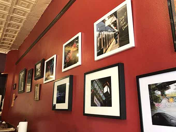 The walls adorned with local photography remind you that great food and community go hand in hand here.