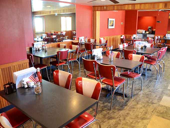 The dining room stretches back invitingly, offering plenty of space for pie enthusiasts to gather and celebrate carbs.