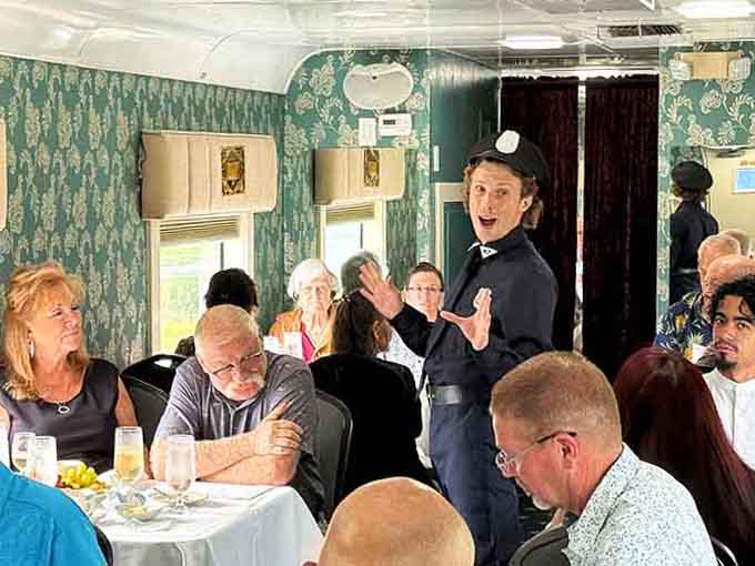 The actors commit fully to their roles, turning every aisle into a stage and every passenger into the audience.
