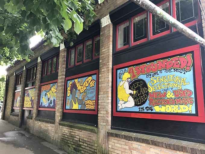 Those colorful murals announce to the neighborhood that this corner belongs to music, creativity, and pure Portland spirit.