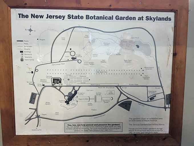 The map showing 96 acres of botanical paradise waiting to be explored at your leisure.