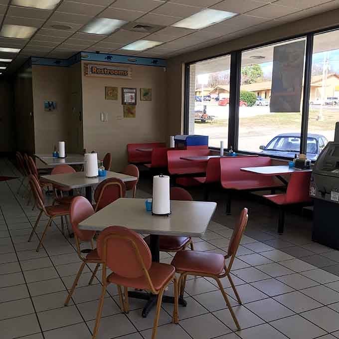 The dining room offers front-row seats to one of Huntsville's best-kept culinary secrets, complete with natural light.