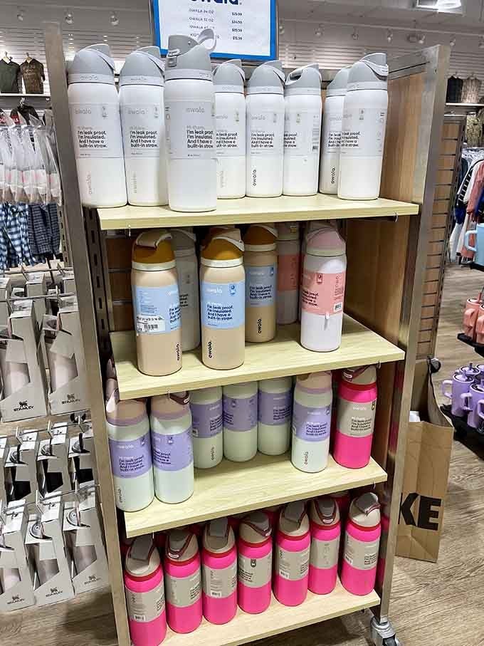 Owala water bottles in cheerful colors make hydration stylish, because even your beverage container deserves an outlet discount.