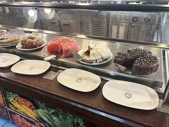 The dessert lineup featuring cakes that could tempt a saint into abandoning their New Year's resolution immediately.