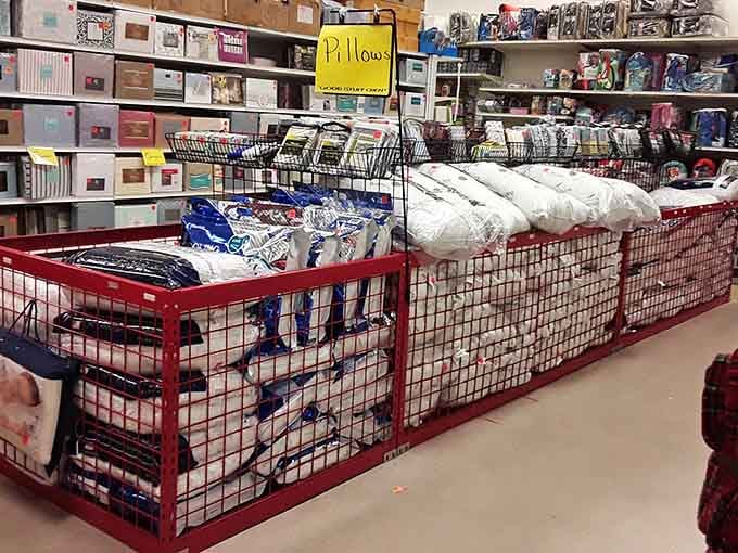 Pillows piled high enough to fluff up every room in your house without deflating your bank account.