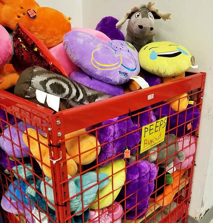 Plush toys overflowing from bins like a carnival prize booth, except you actually win every single time here.
