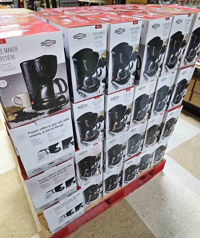 Coffee makers by the pallet, ready to fuel your mornings without requiring you to sell plasma first.