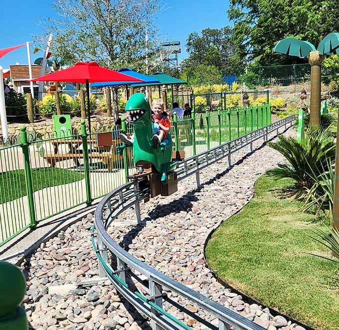 Dinosaur rides where prehistoric creatures meet modern theme park magic in the most delightful collision possible.