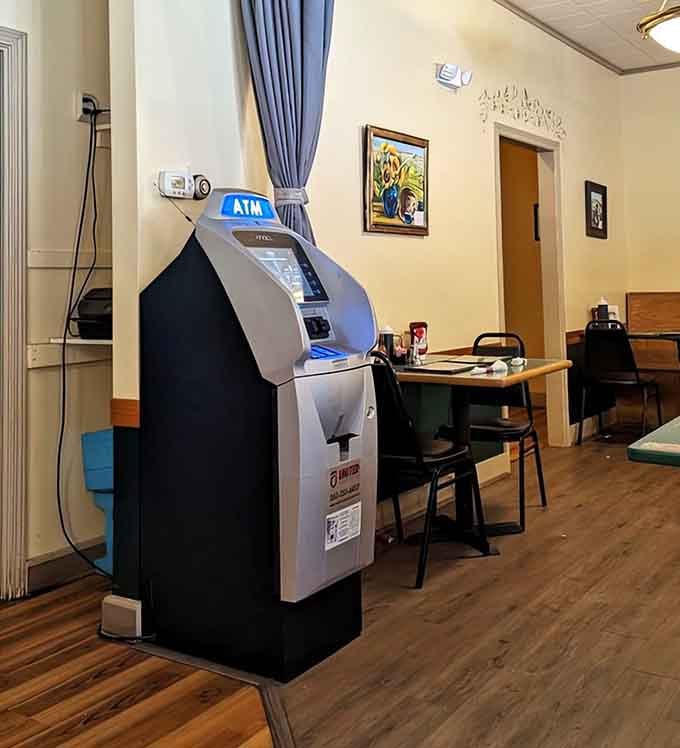 Even the ATM fits right in, because sometimes you need cash for that second breakfast you're definitely ordering.