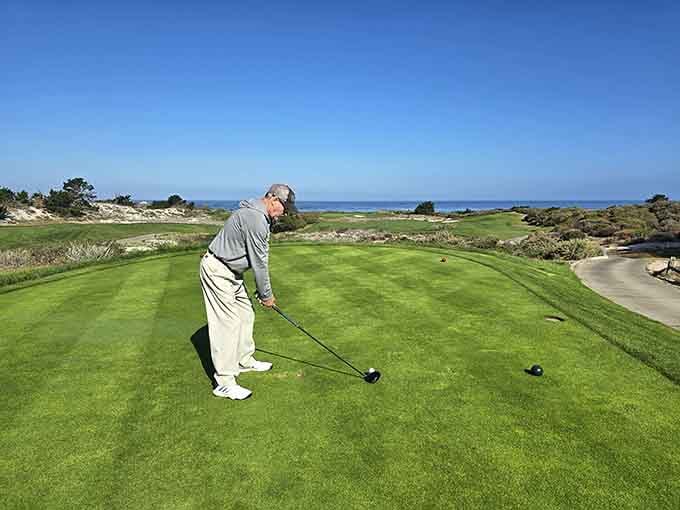 One golfer, endless ocean, and a swing that's about to test the theory of gravity versus Pacific currents.