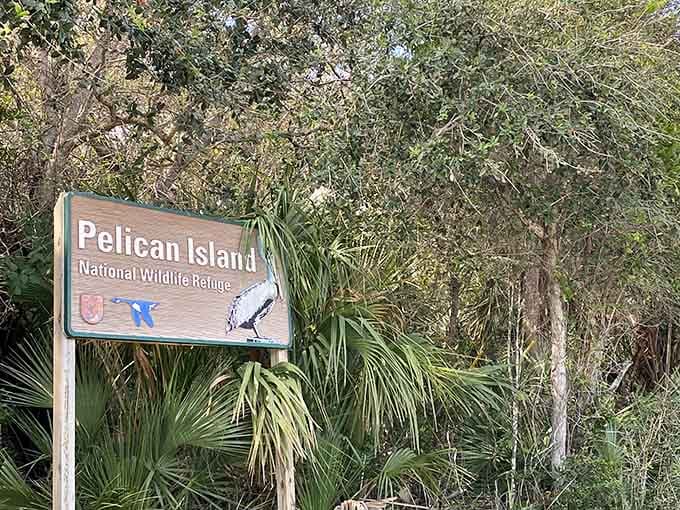 The entrance sign welcomes you to America's first national wildlife refuge, where conservation history literally began right here.