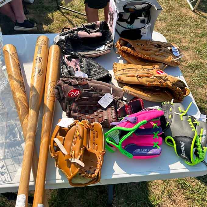 Baseball bats and gloves that remember when summer meant sandlot games, not travel teams requiring a second mortgage to join.