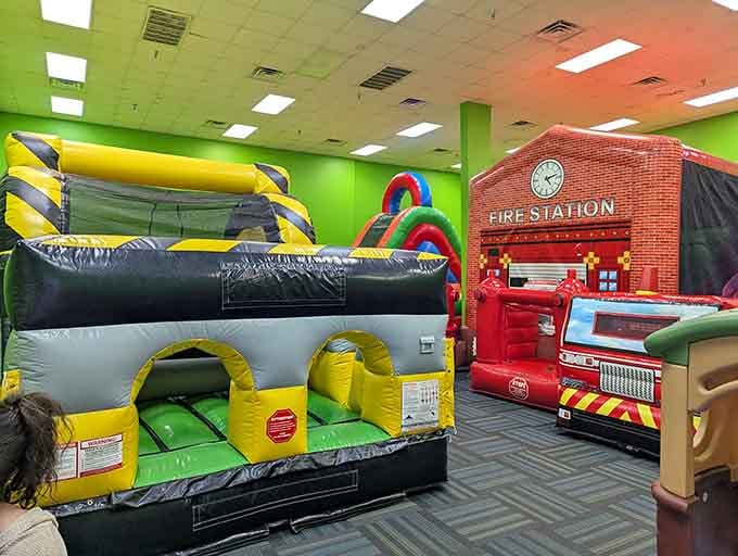 Inflatable obstacle courses add modern fun to this retro wonderland, keeping the youngest visitors equally entertained.