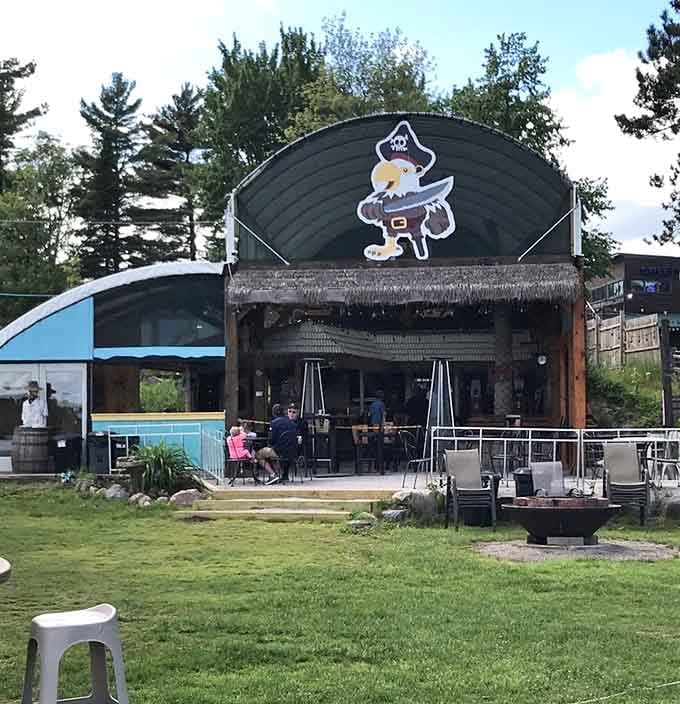 The cheerful mascot watches over lakeside swings and fire pits, inviting families to linger long after their voyage ends.