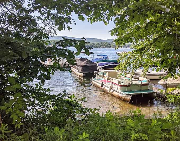 Private docks dotted with boats show this lake community knows exactly what treasure they've got in their backyard here.