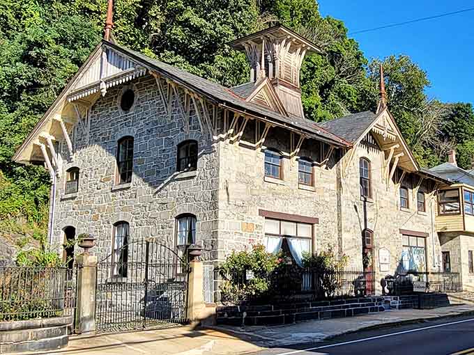 The Carriage House blends stone and wood in architectural harmony that modern builders couldn't replicate with unlimited budgets.