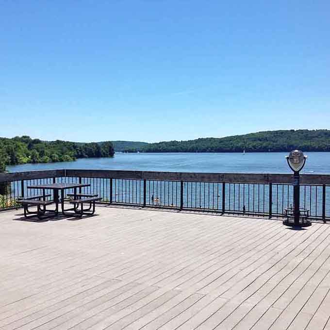 Pull up a bench, aim those binoculars, and watch sailboats drift by like they've got nowhere important to be.