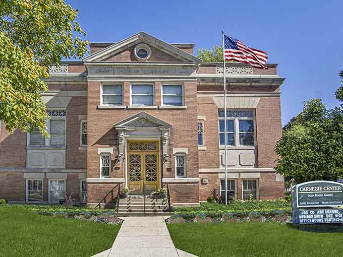 The historic Carnegie Library stands as a beautiful reminder that culture and learning thrive in small towns.
