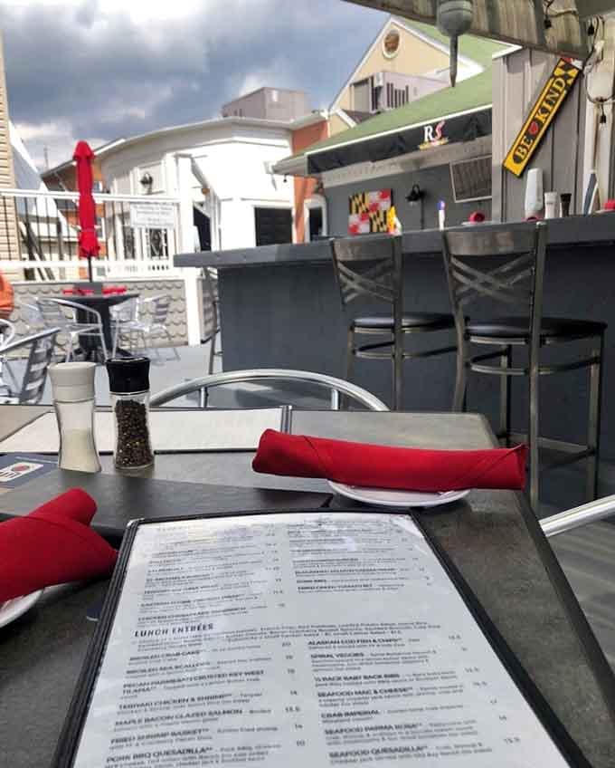 Outdoor seating where you can enjoy your seafood with a side of fresh air and people-watching.