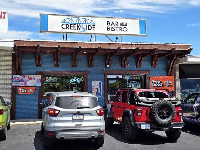 Creekside Bar & Bistro sits ready to feed hungry visitors who've worked up an appetite exploring this eccentric town.