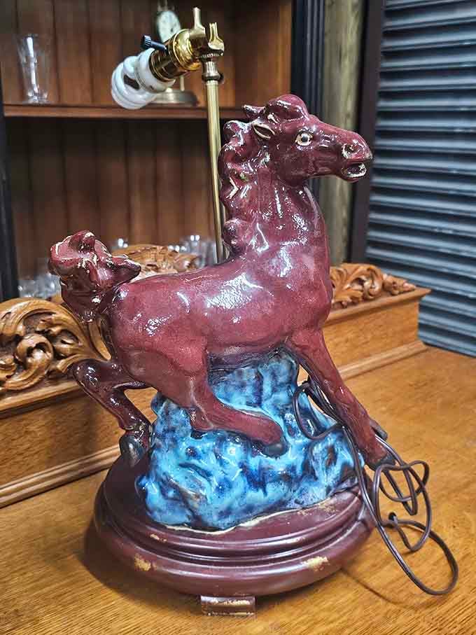 This quirky horse lamp is either a conversation starter or a conversation ender, depending on your dinner guests' sense of humor.
