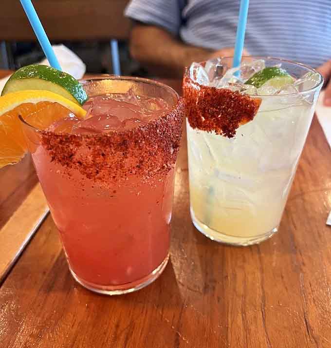 Margaritas with that perfect rim situation, because life's too short for drinks that don't look as good as they taste.