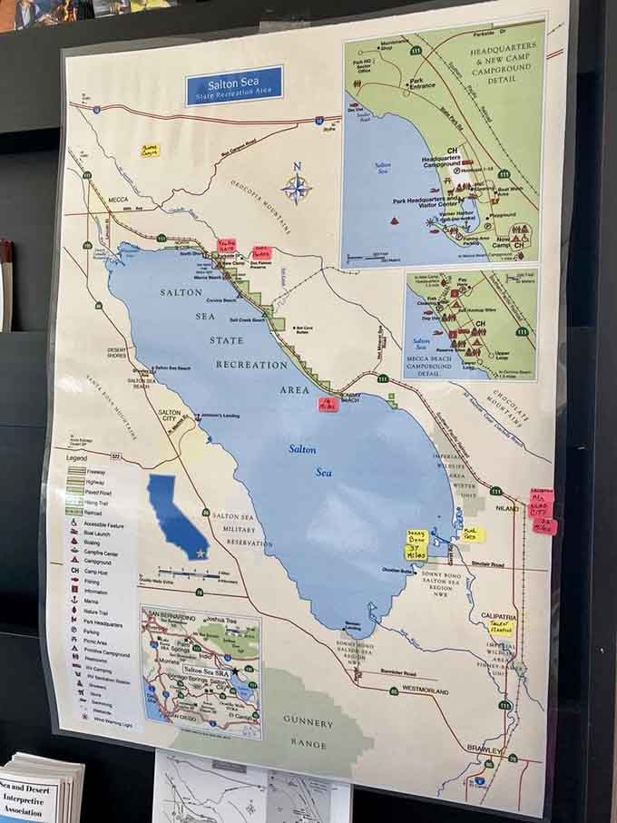 This detailed map reveals the full scope of California's largest lake, an accidental wonder born from engineering mishap.