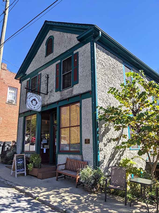 Wakey Monkey's vintage storefront promises caffeine salvation for those who need their morning joe, stat, no judgment passed.