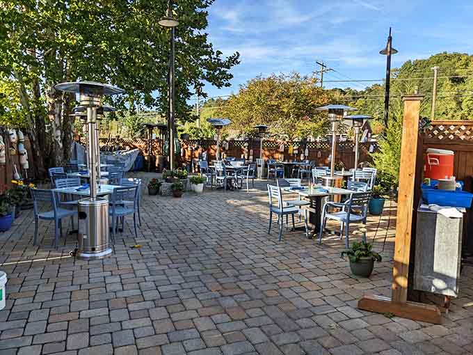 The patio offers al fresco dining that transforms any meal into a special occasion worth savoring.