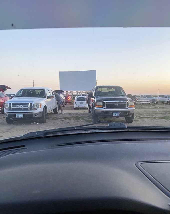Your windshield frames the screen perfectly while you control the temperature, volume, and snack selection inside completely.