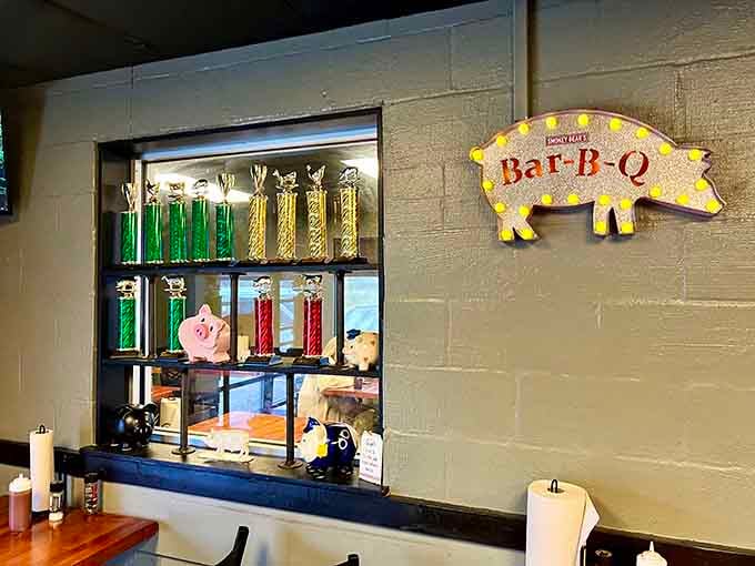 Competition trophies on display prove these folks know their way around a smoker and then some.