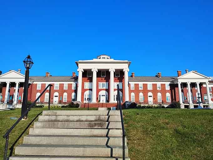 The Blackburn Inn's stately facade suggests a time when buildings were designed to impress rather than just exist.