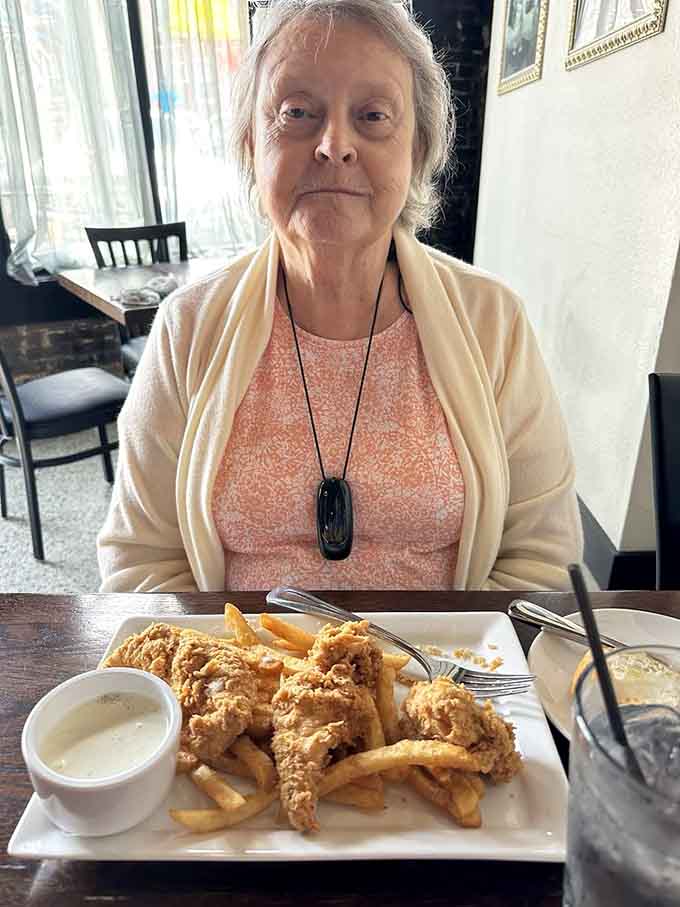 The smile says it all: this is what happens when the food lives up to every single expectation.