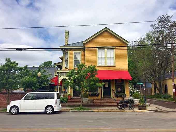 From the street, this yellow gem beckons hungry souls like a lighthouse guides ships home.
