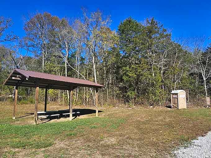 The picnic area: where you'll contemplate your pre-cave snack choices and post-cave muscle recovery needs simultaneously.