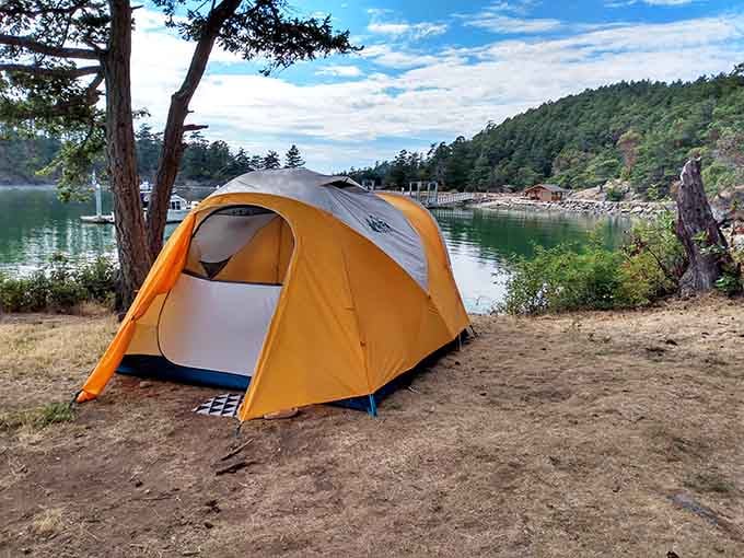 Waterfront campsites deliver accommodations that no hotel chain could ever replicate, even with unlimited renovation budgets and fancy architects.