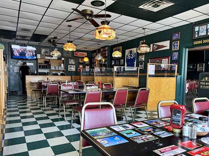 More cozy booths await hungry diners, each one a front-row seat to the best pizza show in Warren.