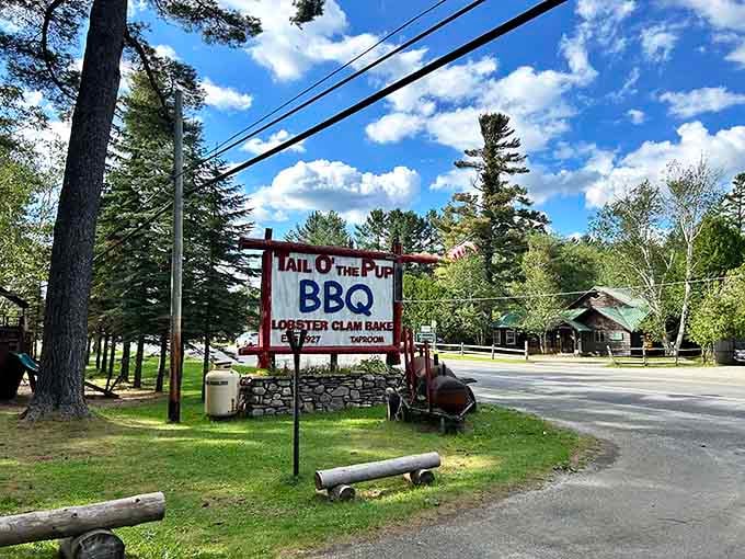 This sign has guided hungry travelers to barbecue salvation for years, a beacon of deliciousness ahead.