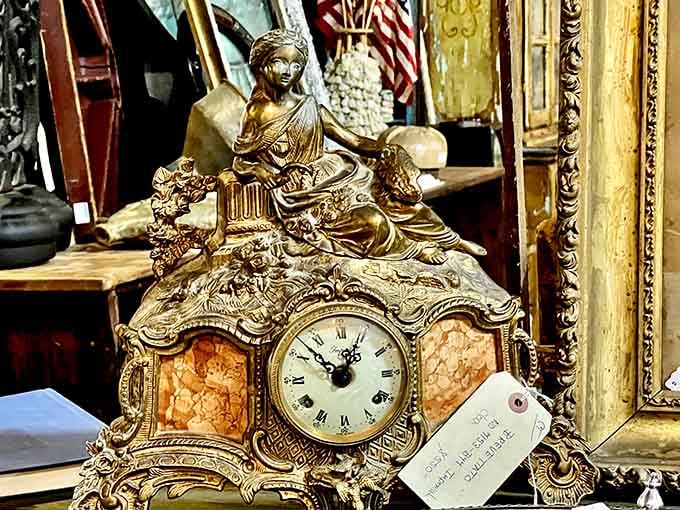 This elaborate imperial clock tells time with more drama and flair than a Broadway production of your average Monday morning.
