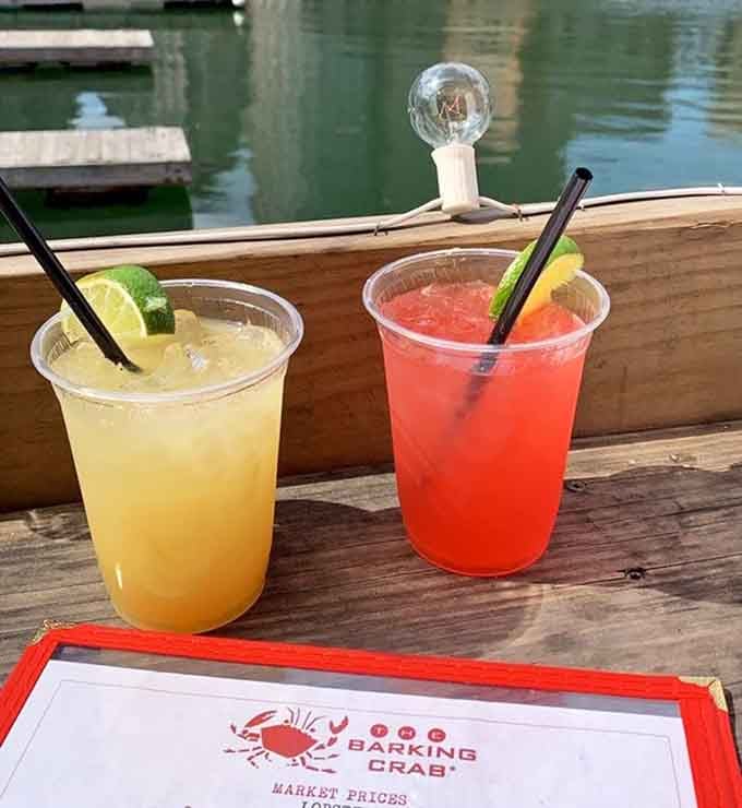Colorful cocktails by the water taste like vacation, even when you're just on your lunch break today.