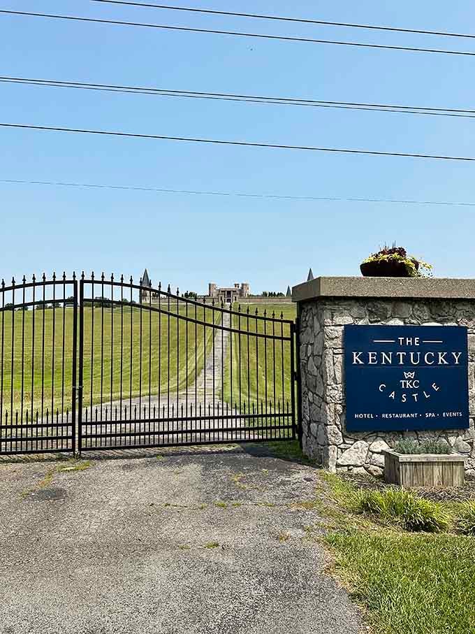 The castle gate welcomes visitors to experience European grandeur without the transatlantic flight or jet lag.