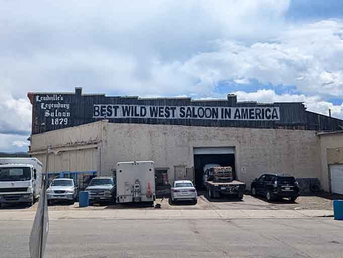 The back of the building boldly declares its Wild West credentials for anyone who might have doubted.