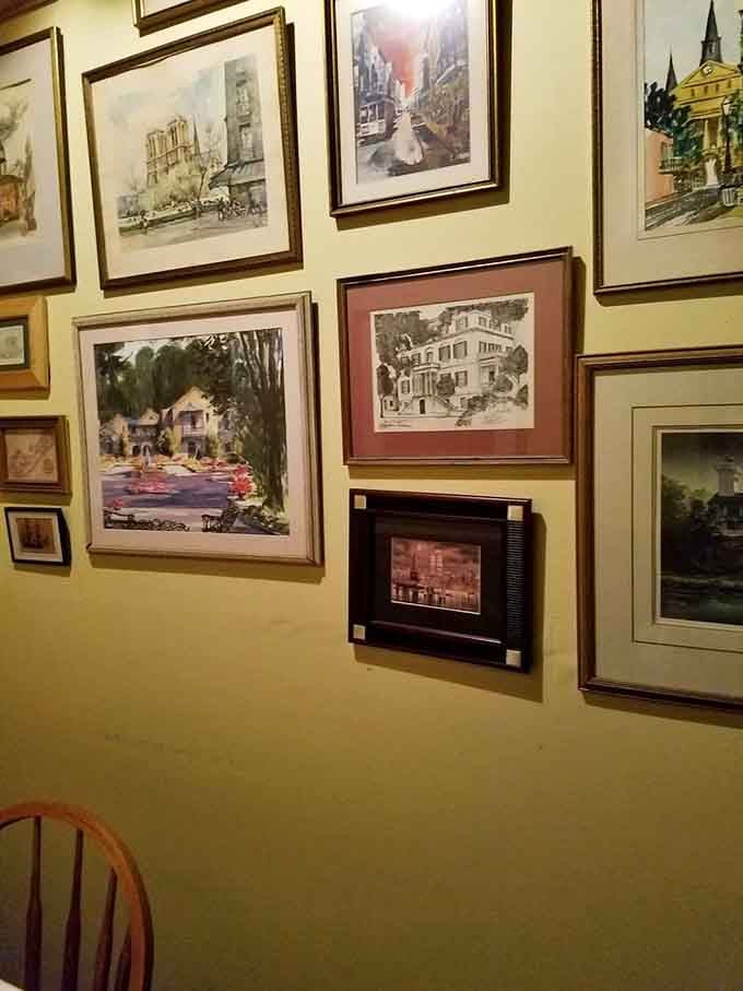 Local artwork adorning the walls adds character and charm, giving you something beautiful to admire between delicious bites.