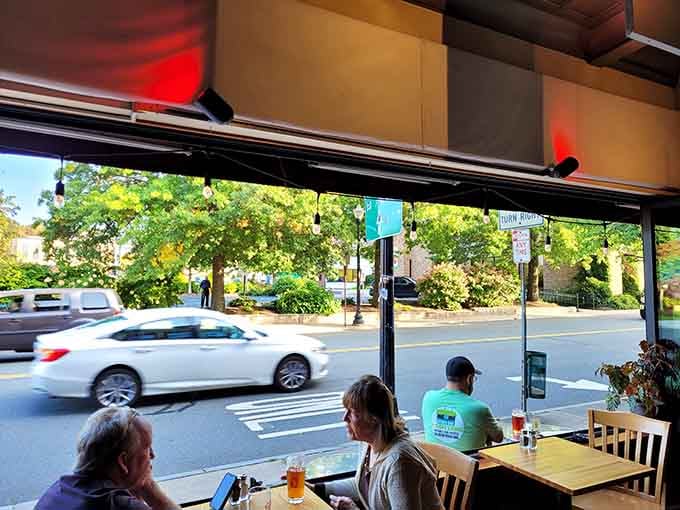 Those garage-style windows open up to let Federal Street become part of your dining experience on perfect days.