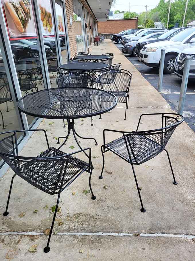 Outdoor seating for when Missouri weather cooperates and you want to enjoy your donuts in the fresh air.