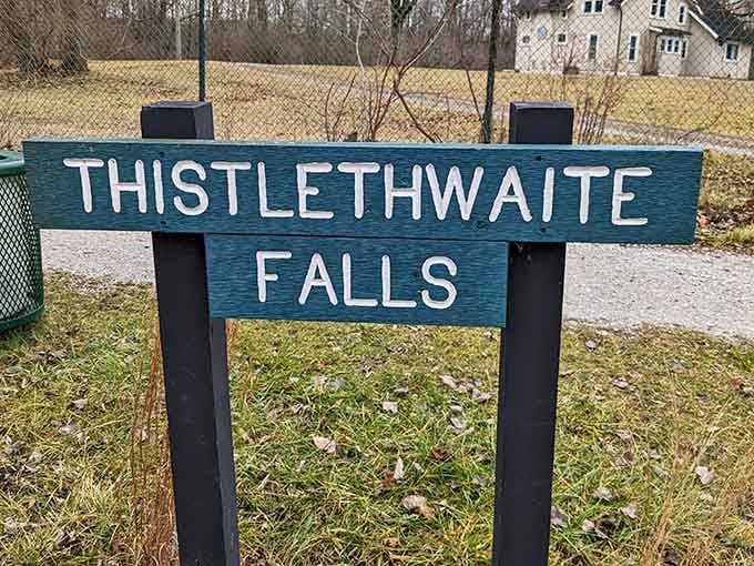 This sign promises adventure, and spoiler alert: it absolutely delivers on that promise.