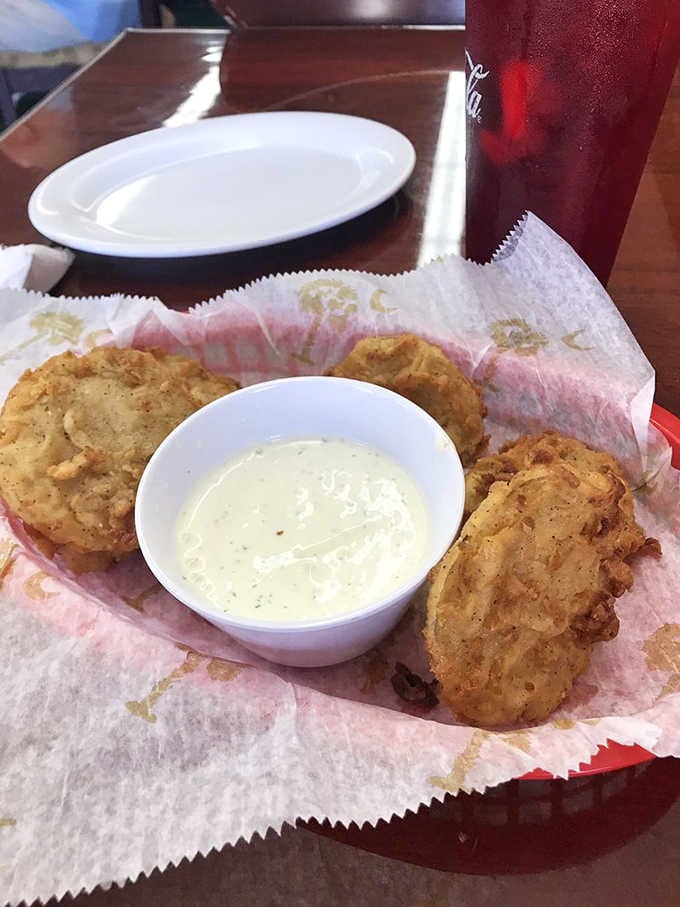 Fried green tomatoes with creamy dipping sauce are the Southern appetizer that never goes out of style, ever.